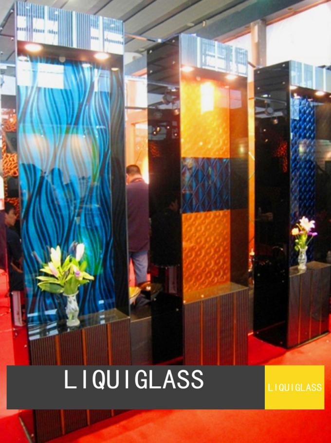4mm Tinted Laminated Glass Liquid Stereoscopic Effect Pattern